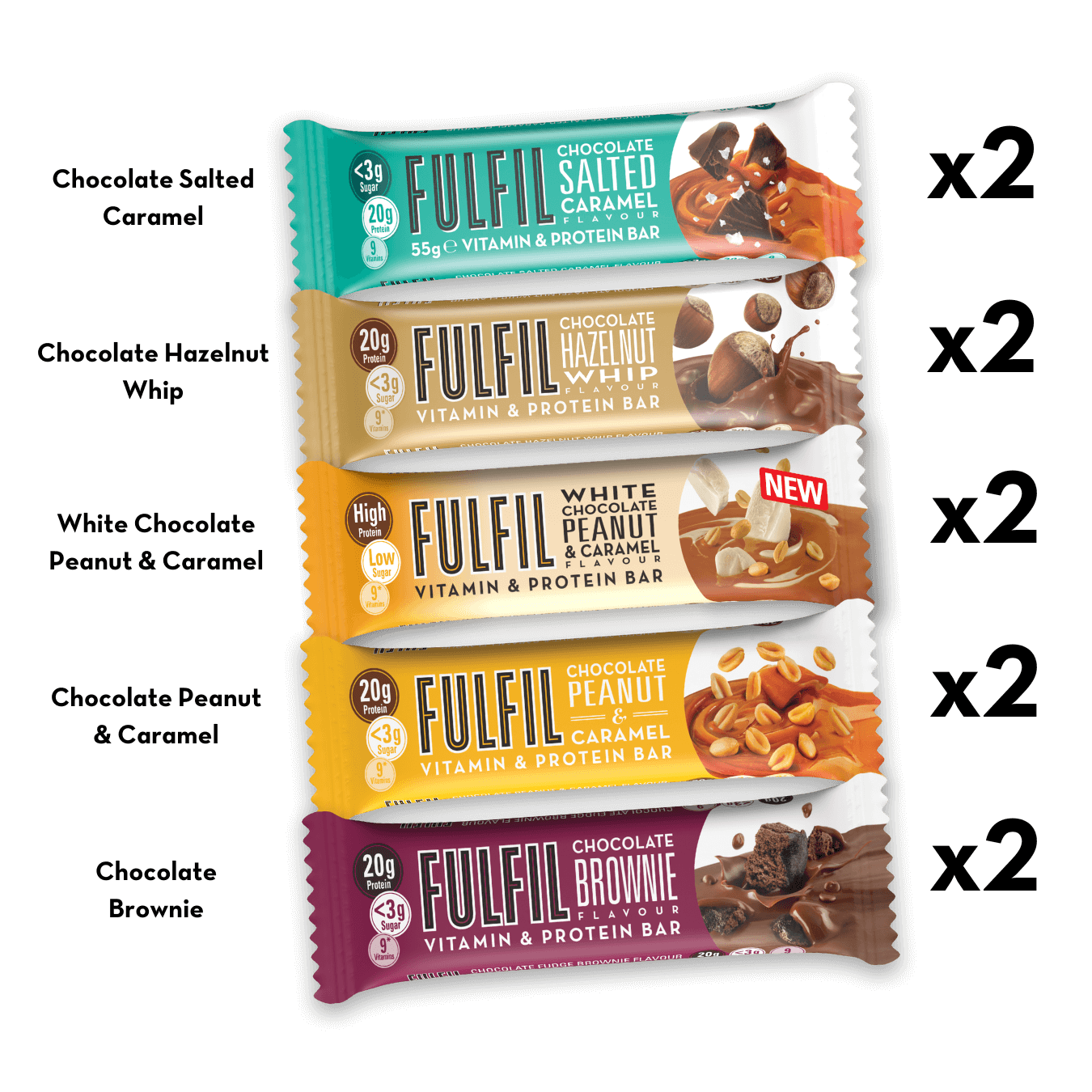 FULFIL Top 5 Flavours Protein Bar Selection Box – FULFIL Benelux